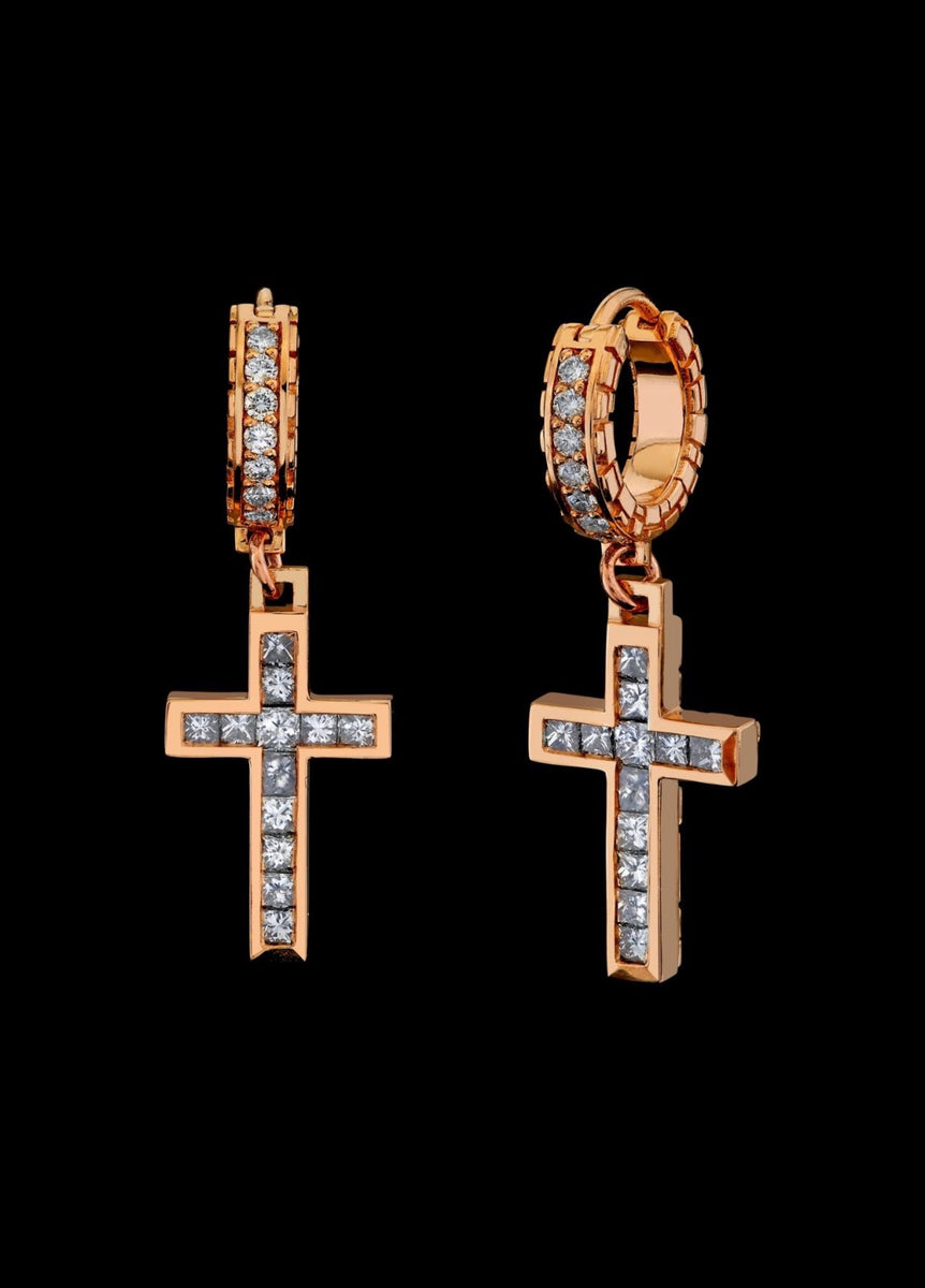 Buy Signature Collection Drop Down Stud + Cross Earrings