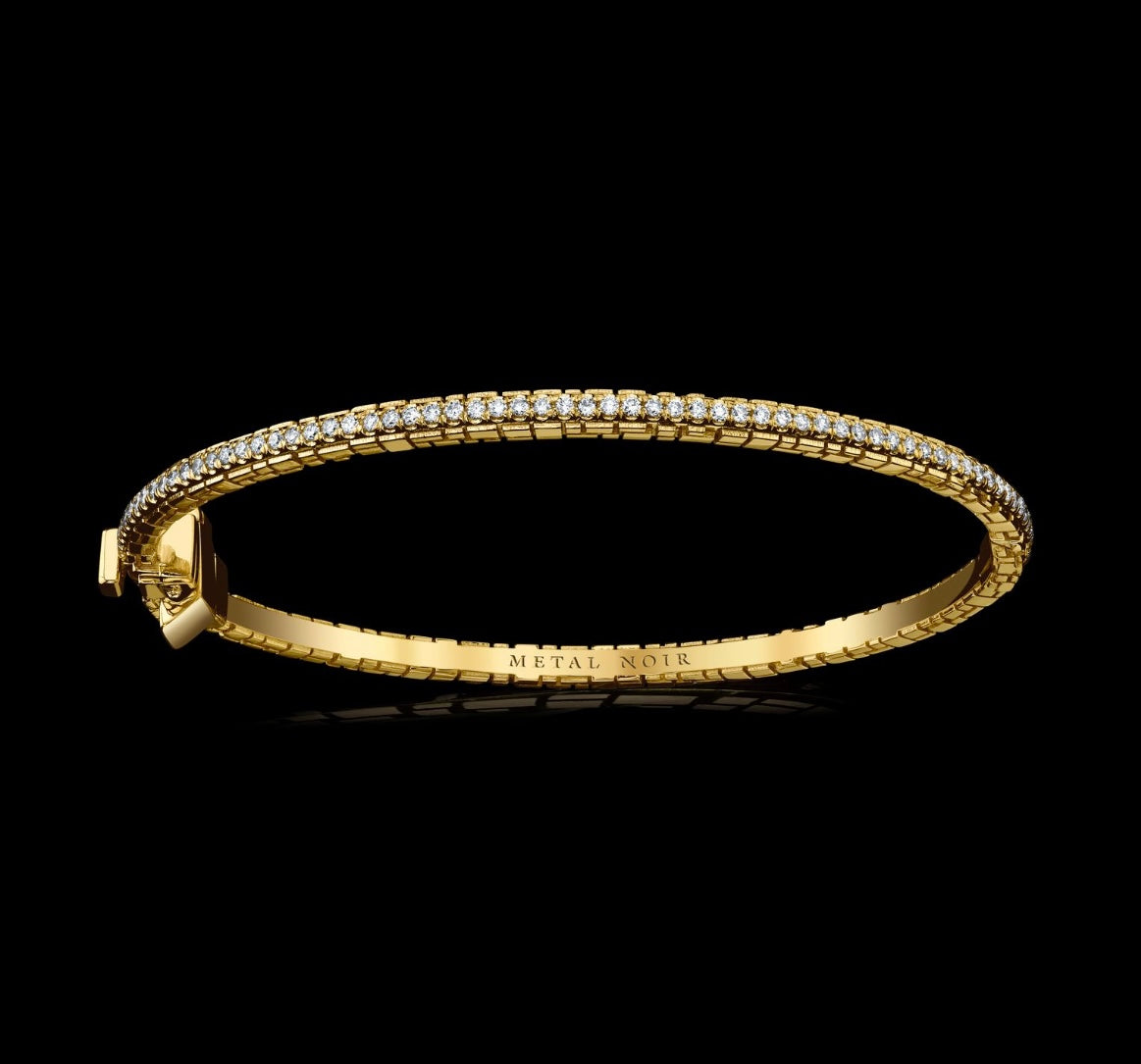 Buy Eternity Cuff Bracelet with Diamonds in Solid 18K White Gold