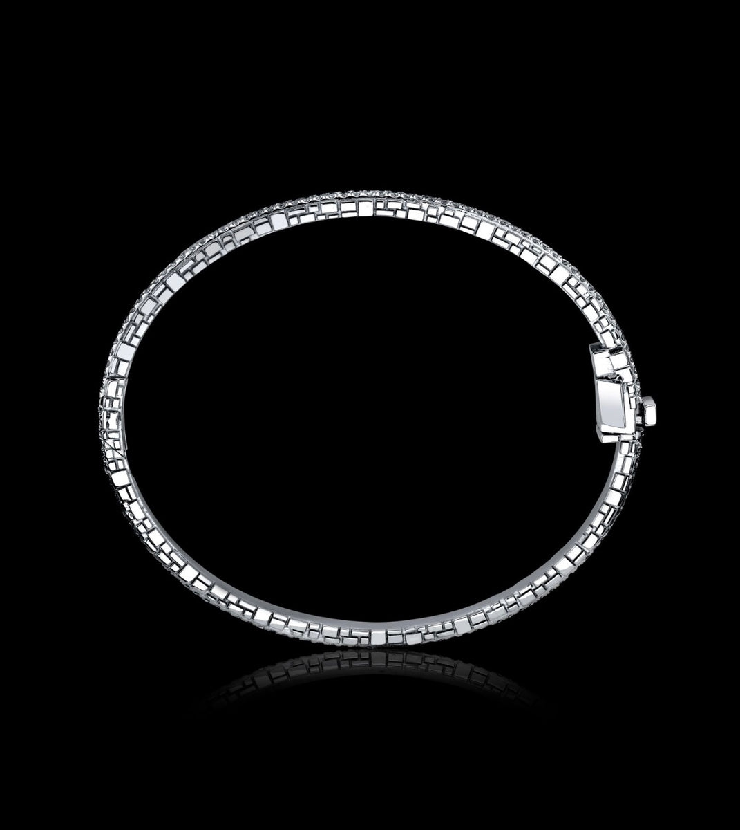 Buy Eternity Cuff Bracelet with Diamonds in Solid 18K White Gold